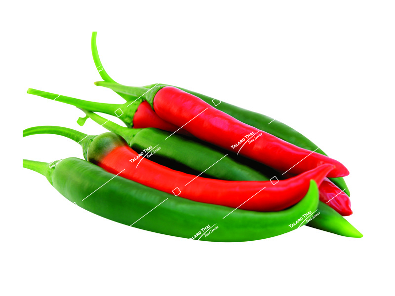 MIXED SMALL GREEN + RED CHILLI 100 g. - Talard Thai Food Service